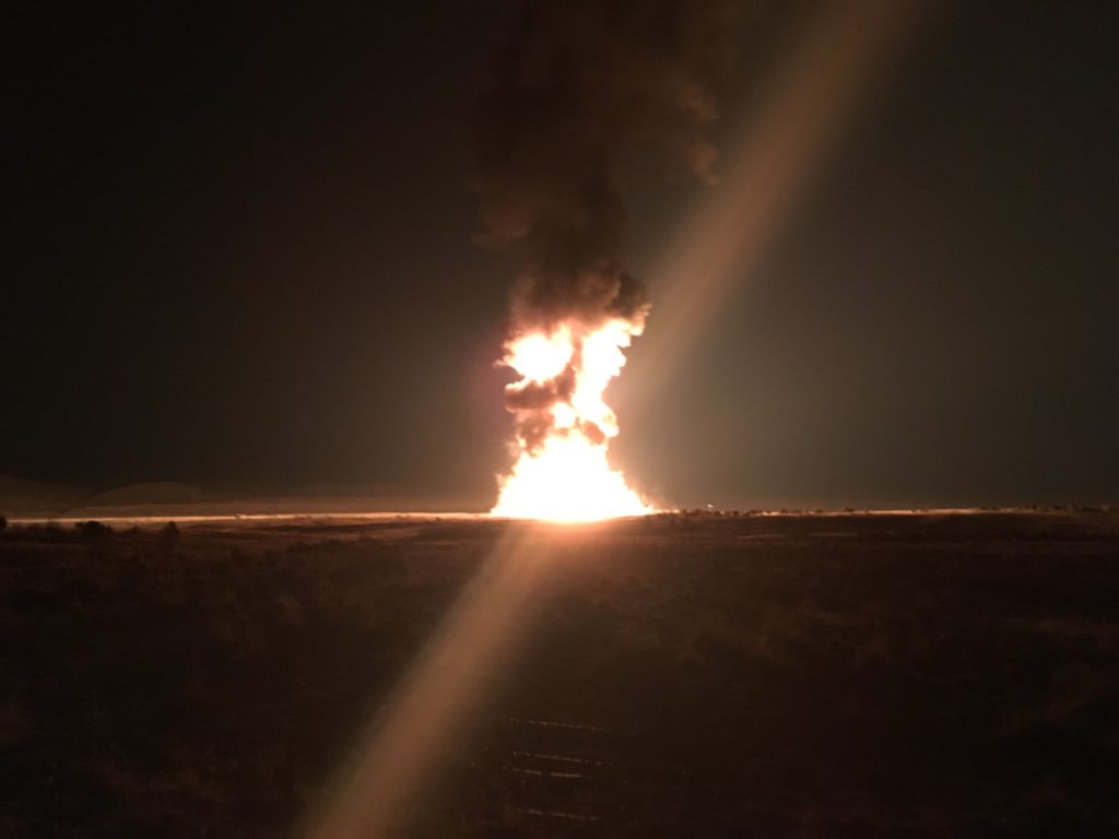 Fireball soars when officials blow up derailed train cars - KSLNewsRadio