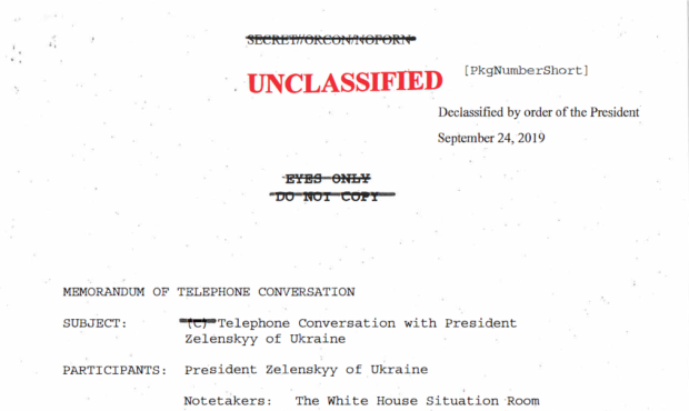 READ: Unclassified transcript between Pres. Trump and Ukrainian President