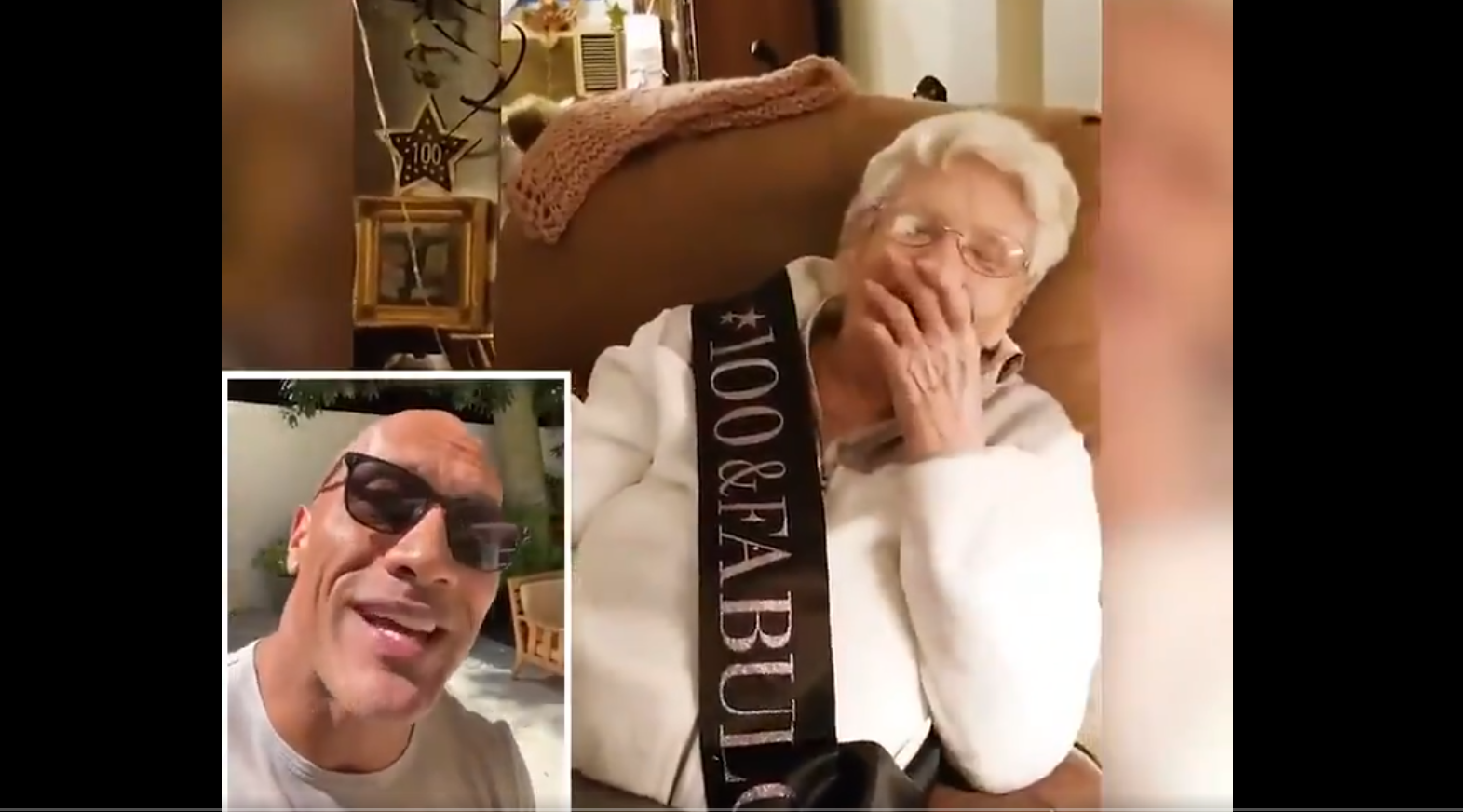 "The Rock" surprises 100-year-old fan with a birthday wish - KSLNewsRadio
