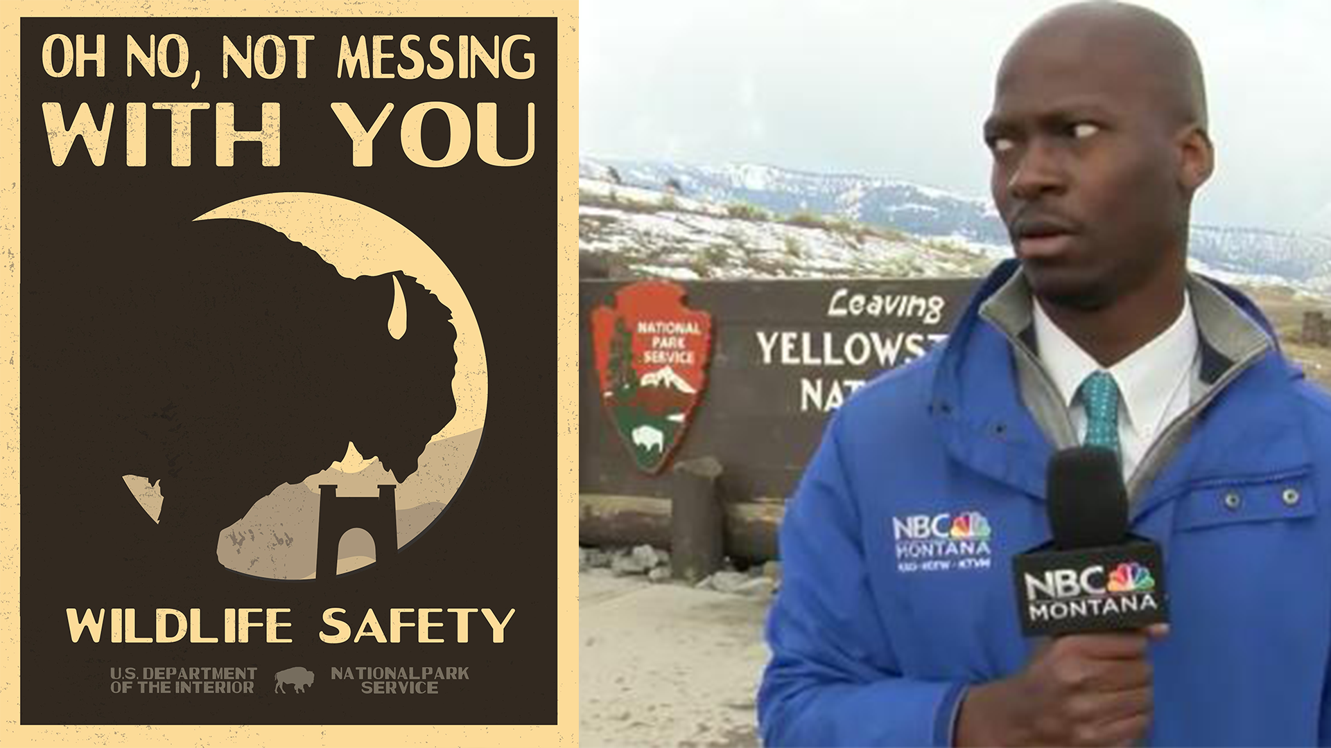 Yellowstone gets new safety poster thanks to a viral tweet from a reporter