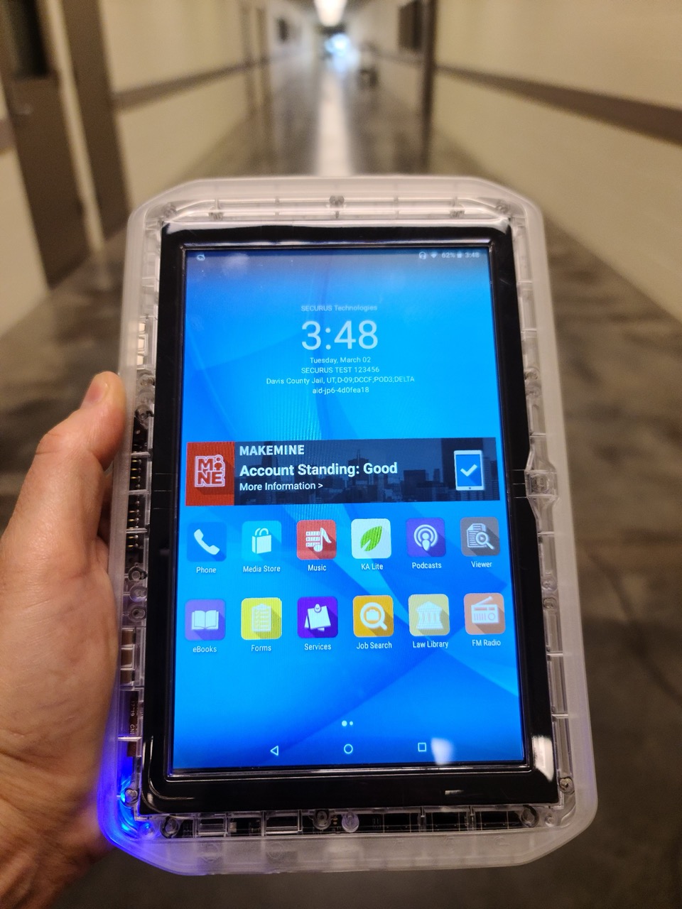 Digital tablets for Davis County inmates to make phone calls