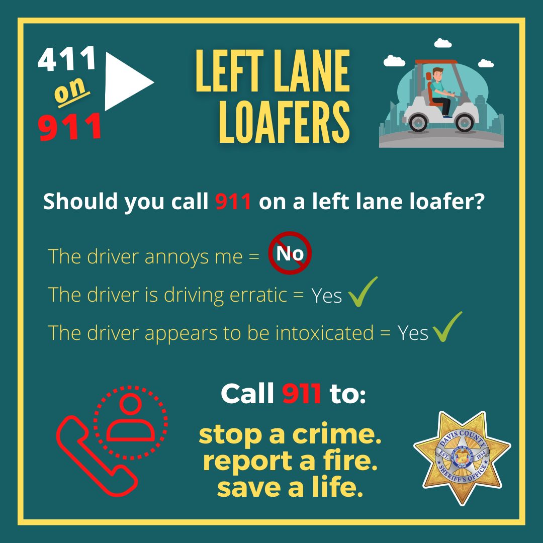 Davis County Sheriff's office responds to complaints of left lane ...
