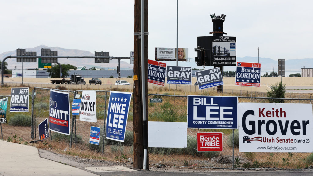 Campaign sign thieves risk losing voting rights - KSLNewsRadio