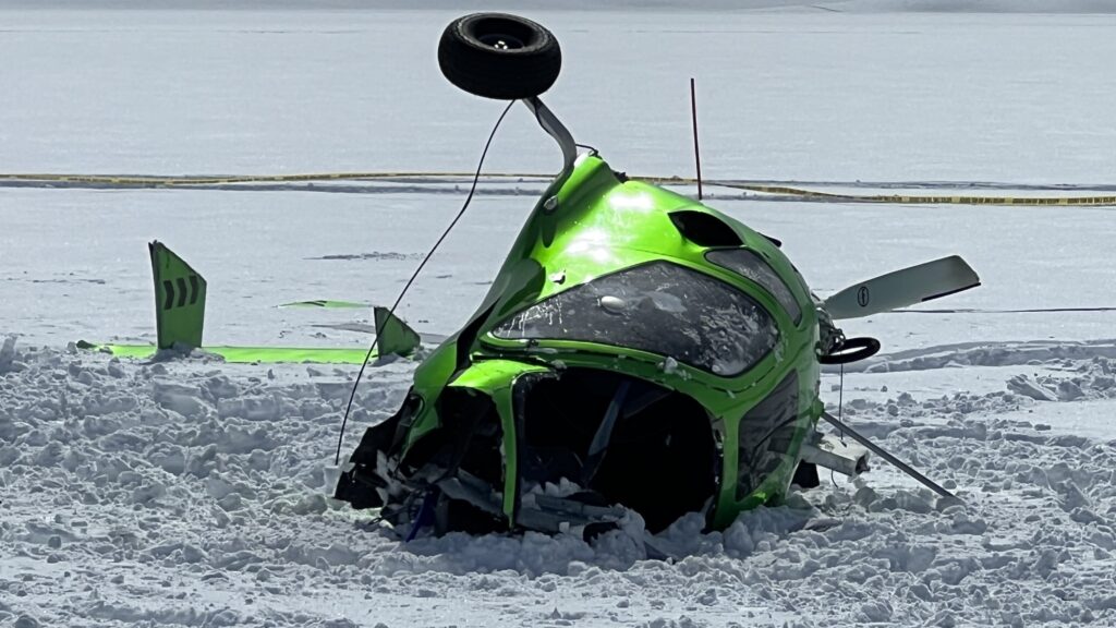 Two people suffer minor injuries in helicopter crash at Strawberry ...