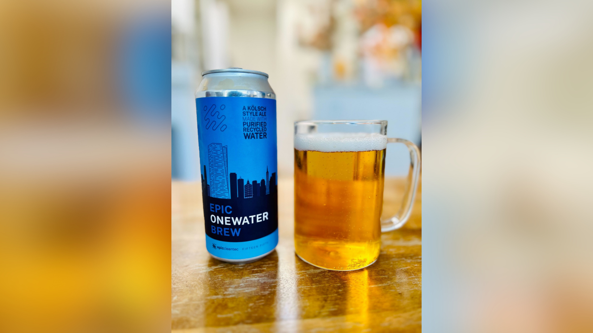 This beer is brewed with recycled shower water