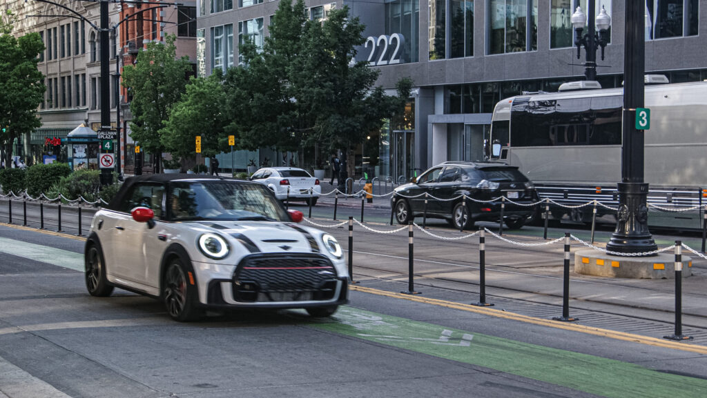 Caravan of MINI Coopers passes through Salt Lake City